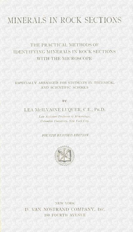 Minerals in rock sections by Lea McIlvaine Luquer | BookFusion