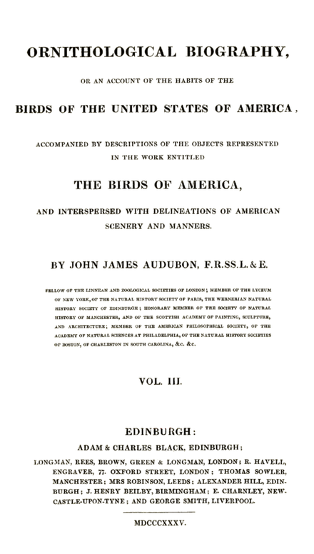 Ornithological biography, Vol. 3 (of 5): An account of the habits of ...