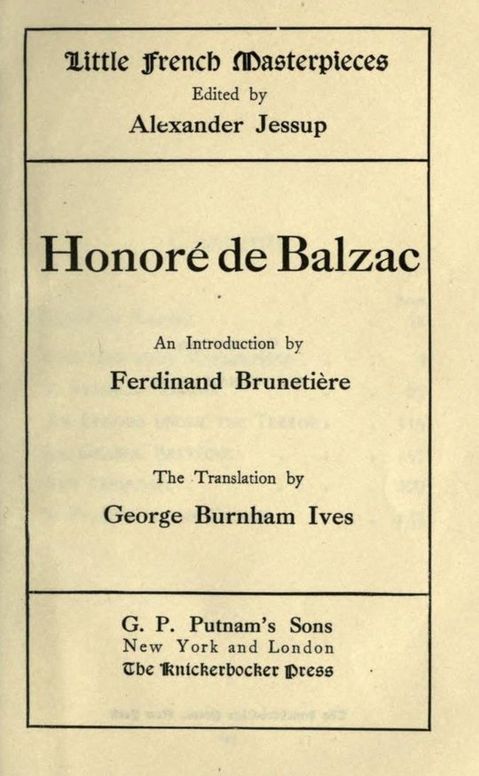 Little French Masterpieces by Honoré de Balzac | BookFusion